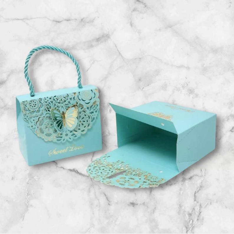 Light Blue Butterfly Party Favours Gift Bag | Cute Gift Bag | Wedding ...