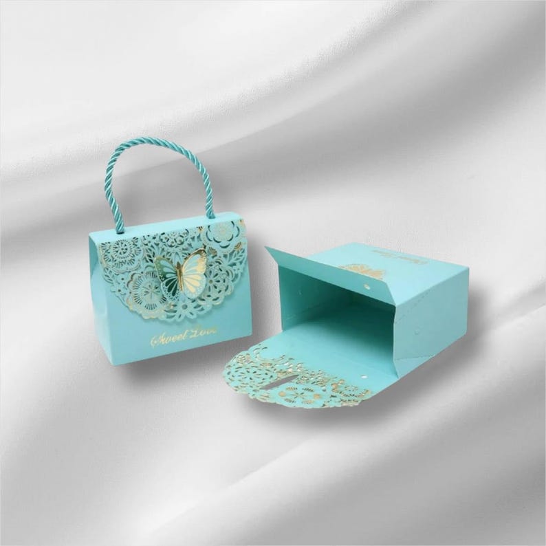 Light Blue Butterfly Party Favours Gift Bag | Cute Gift Bag | Wedding ...