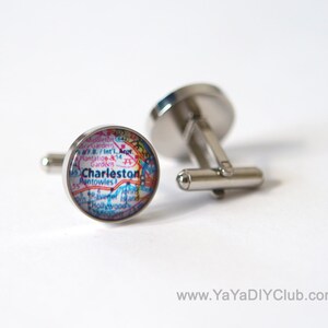 Custom Map Cufflinks Custom Map Wedding Gift Destination - Etsy