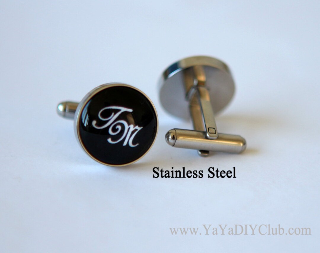 Mens Monogram Cufflinks Personalized Gift for Him Mens - Etsy