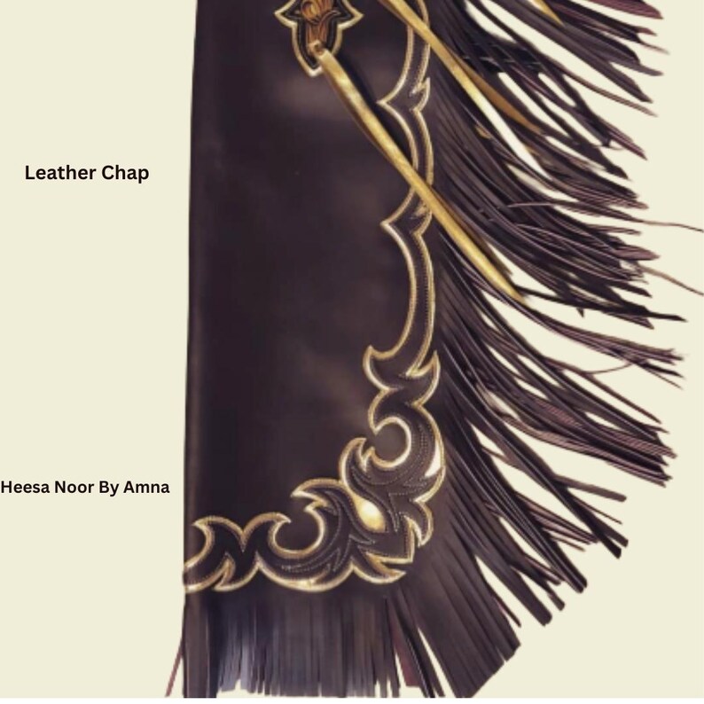 Hand-tooled Leather Rodeo Chap | Custom Western Chaps | Fringe Bull ...