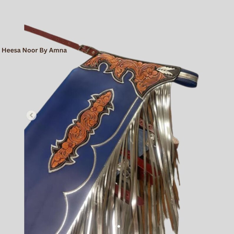 Hand-tooled Leather Rodeo Chaps | Custom Western Chaps | Fringe Bull ...