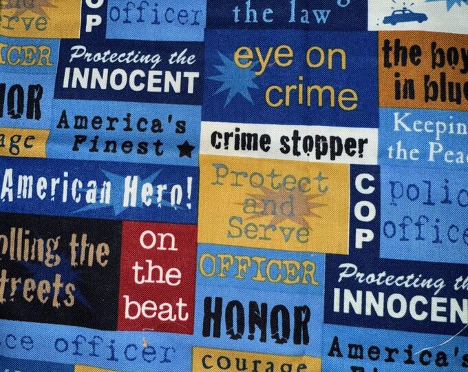 13" X 44" Police Officer Boys in Blue Protect and Serve Cotton Quilt ...