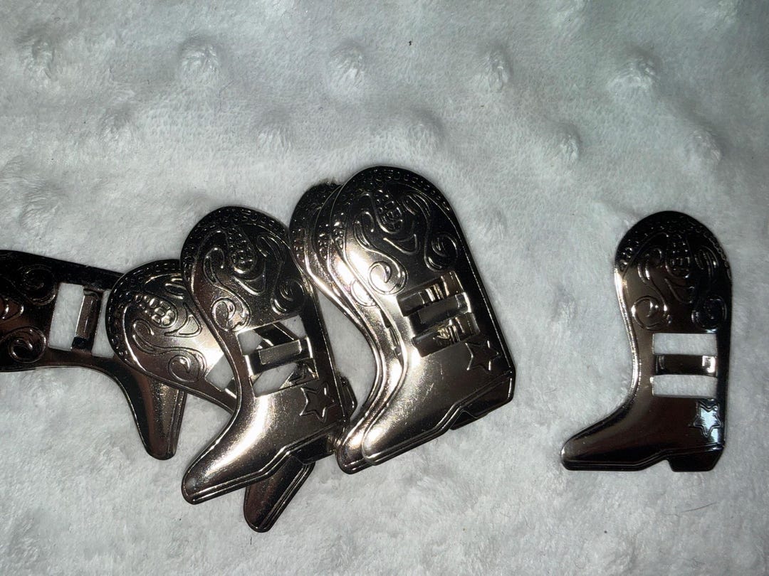 Set of 10 Western Concho Sliders 2 Inch Silver Cowboy Boot Conchos Belt ...