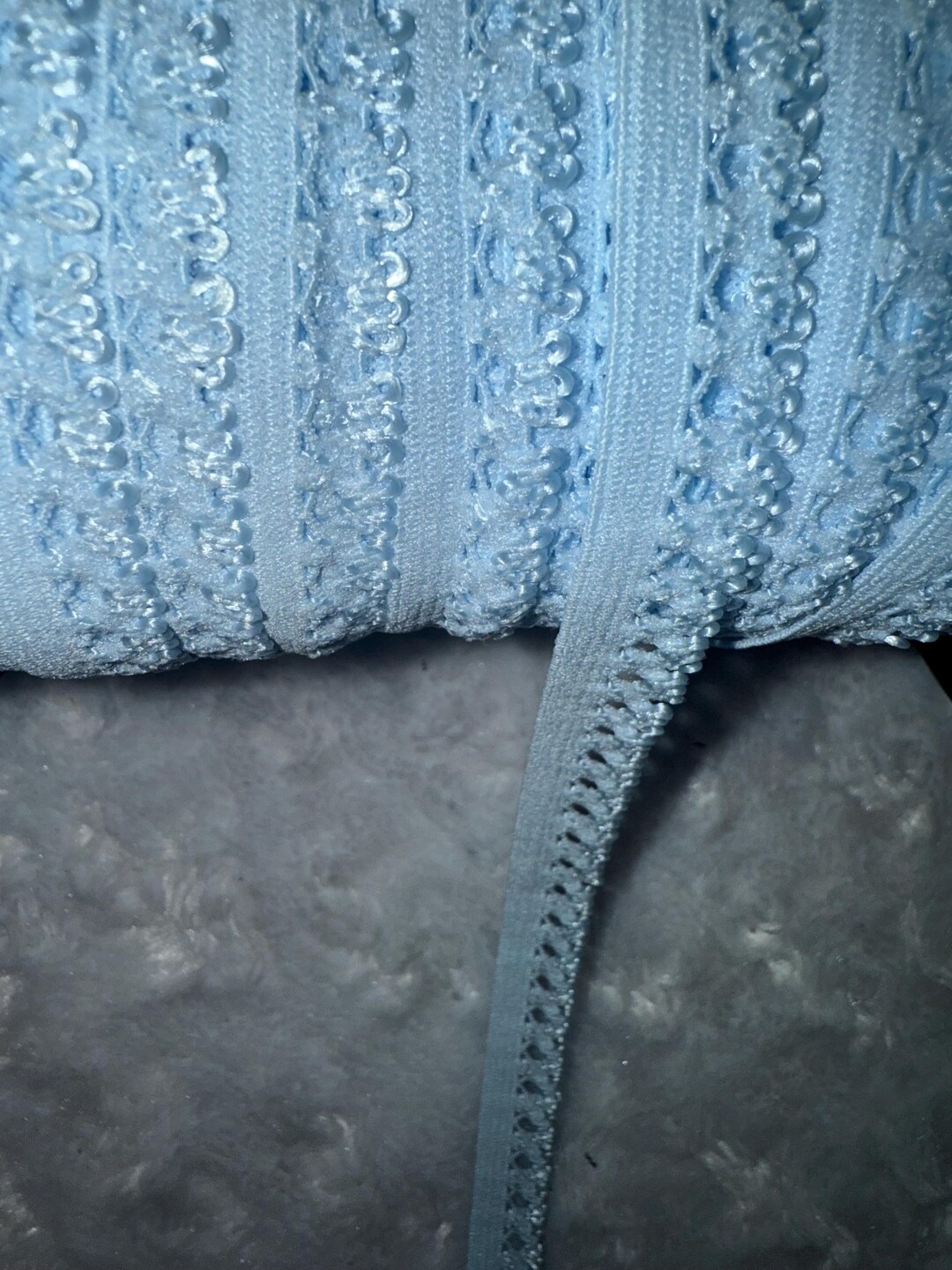 10 Yards Light Pale Baby Blue Sewing Craft Picot Lingerie Stretch Loop ...