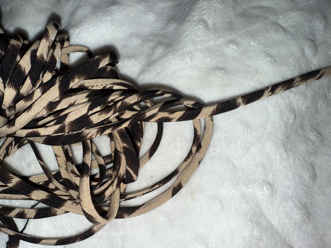 10 Yards Black Brown Animal Print Cheetah Leopard Strap Tube String ...
