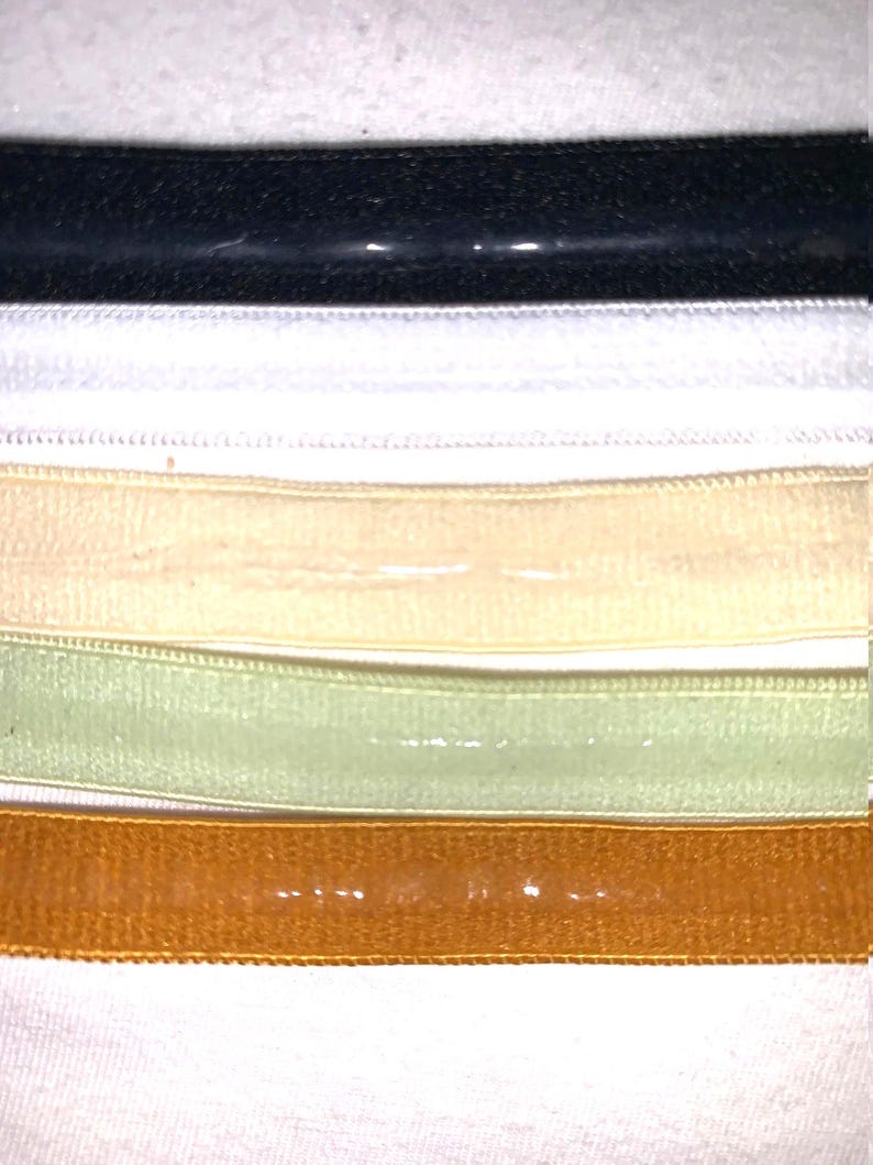 10 Yards Black White Cream Mint or Mustard Flat Lingerie Bra Strap ...