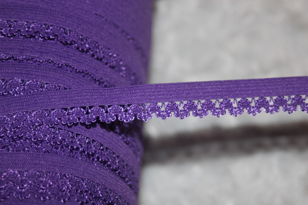 20 Yards Purple Grape Sewing Craft Picot Lingerie Stretch Loop Sewing ...