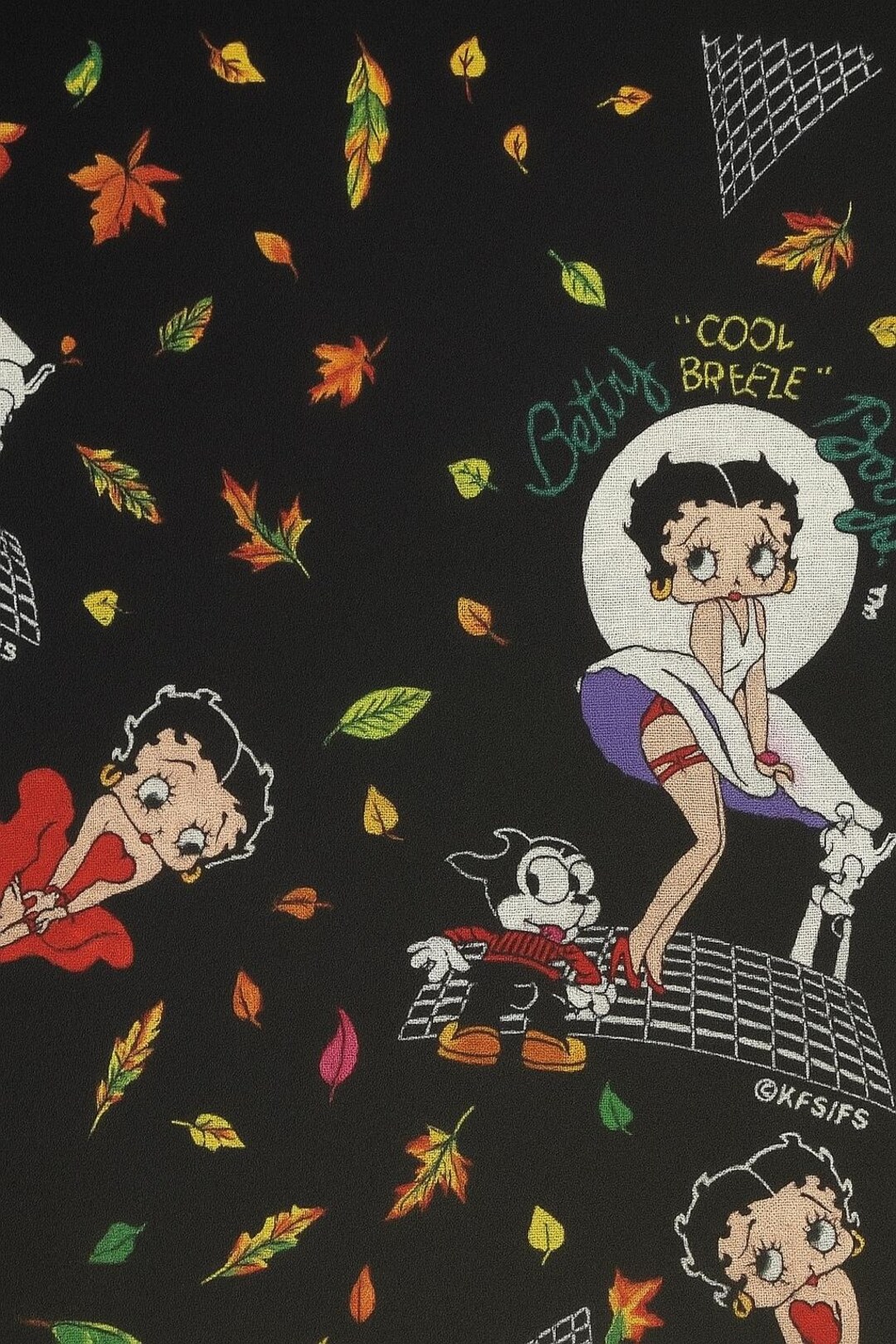 Betty Boop “cool Breeze” Fabric – 1 Yard Cotton Print – Retro Subway ...