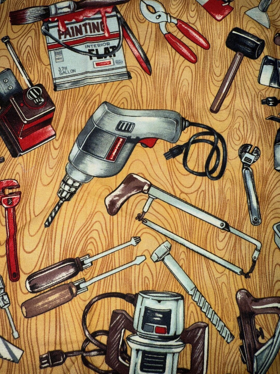 Nails & Screws Fabric – Carpenter Tool Print – 12” X 44” Cotton Quilt ...