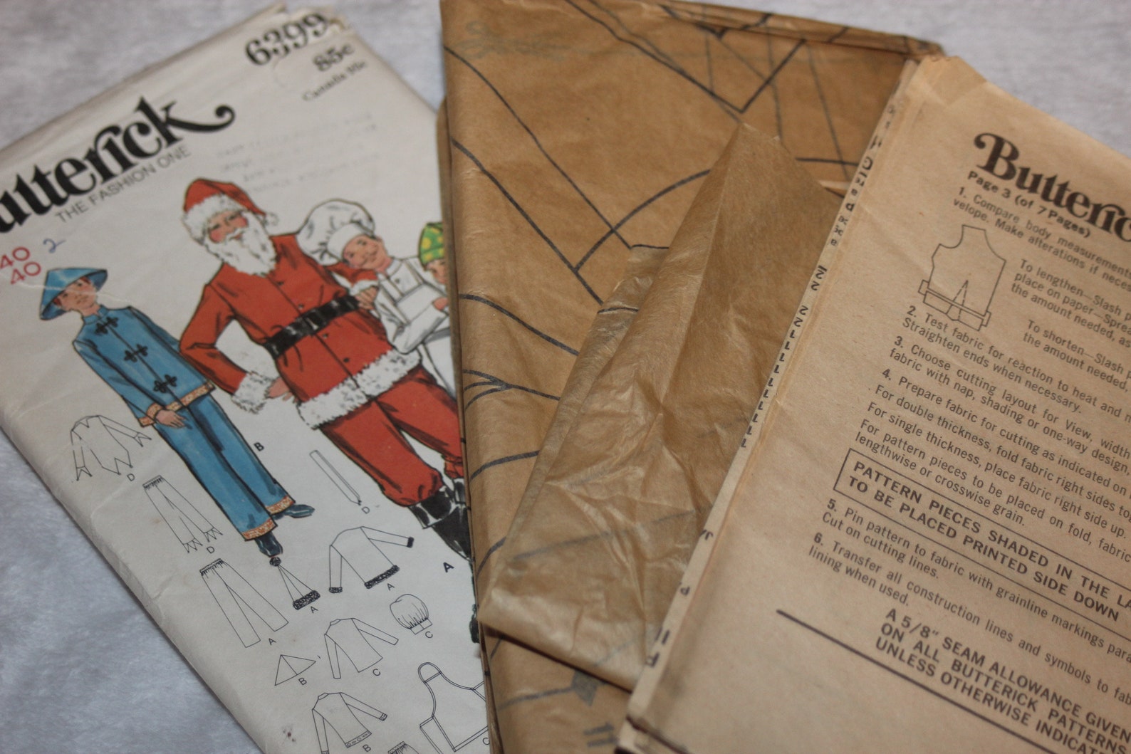 Vintage Butterick 6399 Halloween Costume Sewing Pattern Chef - Etsy