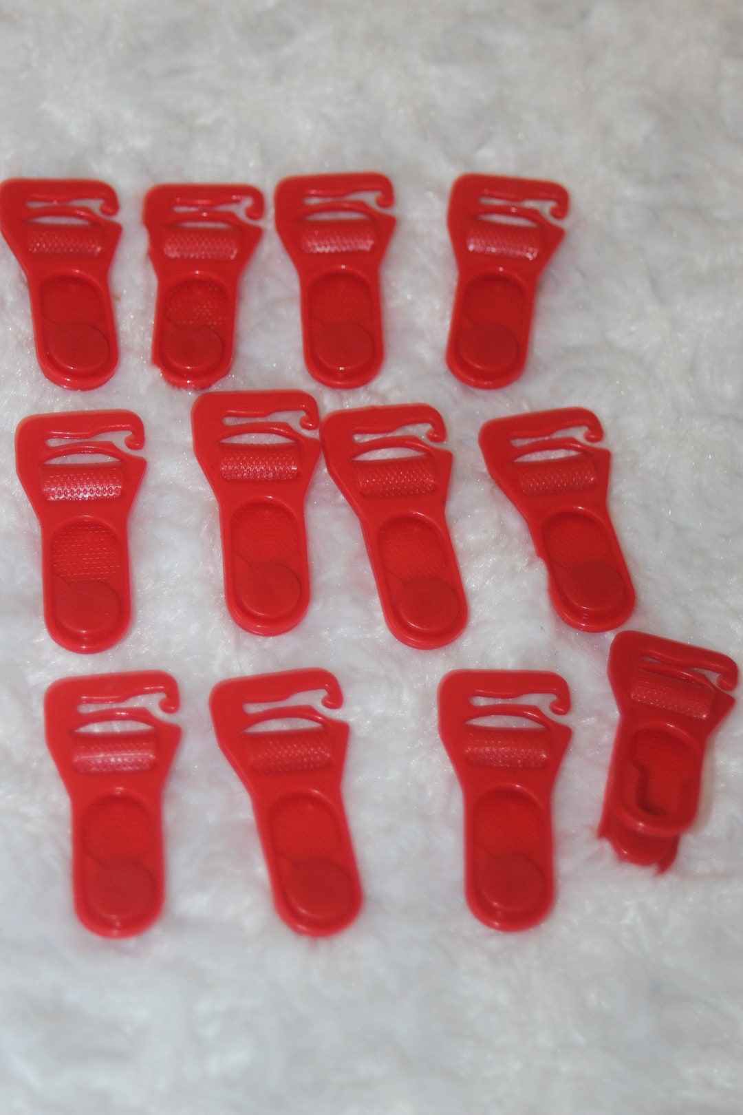 Set of 20 (10 Pair) Cherry Red Soft Plastic Garter Grips Sewing ...
