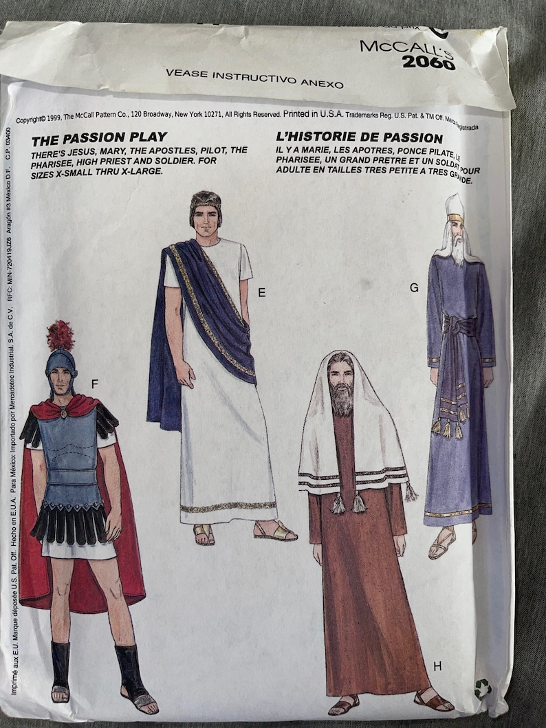 UNCUT Mccalls 2060 Religious Biblical Costume Sewing Pattern Jesus Mary ...