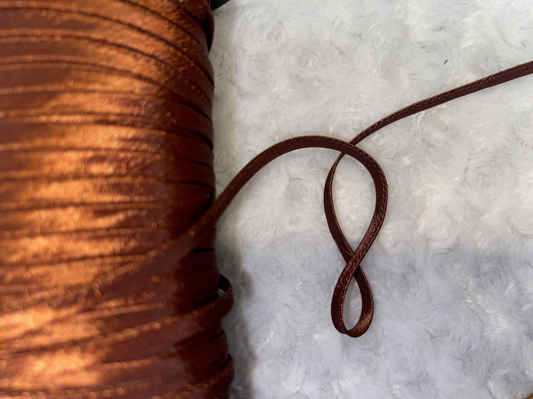 10 Yards Bronze Taffeta Dark Brown Satin Spaghetti Strap Tube String ...