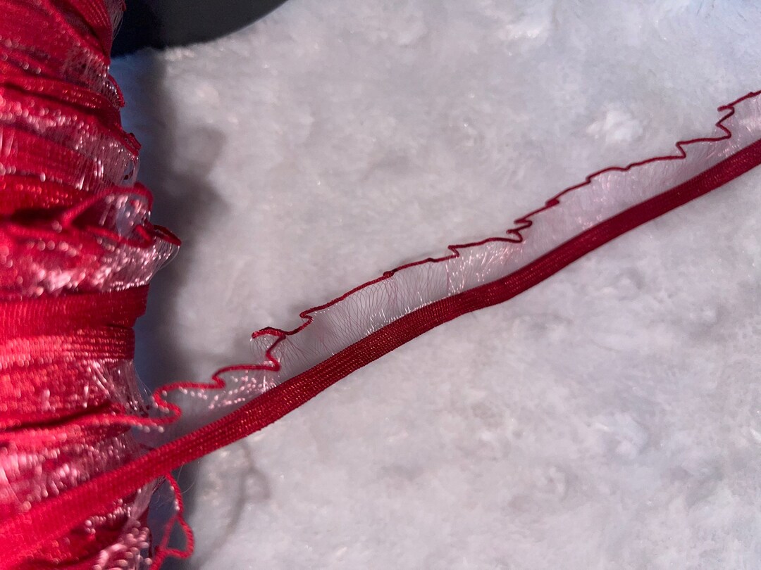10 Yards Brick Red Gathered Sheer Ruffle Stretch Lace Sewing - Etsy