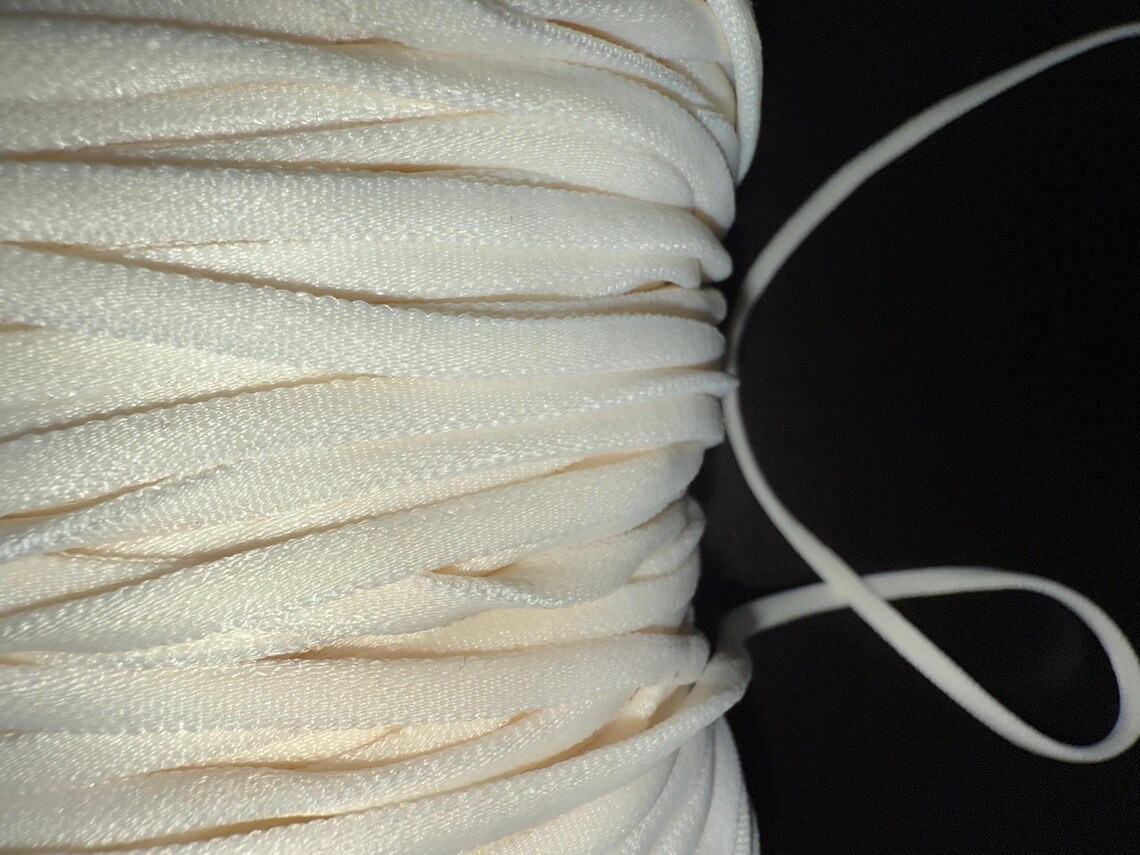 10 Cream OR White Flat Cord Cording Strap String Ties Corset 3/16" Wide ...