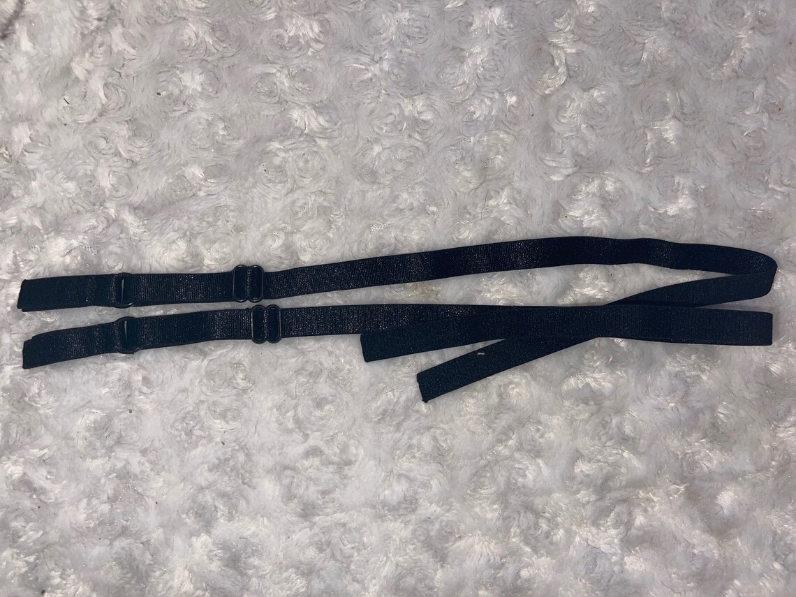 6 Pair BLACK Sew in Spaghetti Lingerie BRA Strap Straps Shiny Elastic 1 ...