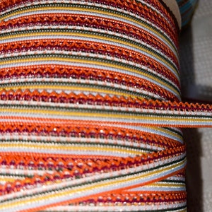 10 Yards Pastel Red Blue Rust Rainbow Stripes Sewing Craft Picot ...