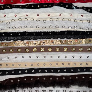 Lot 18 Yards Assorted Grommet Eyelet Twill D Ring Jumbo Hook Rabbit Fur ...