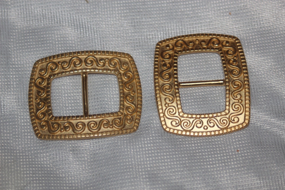 Lot 20 Heavy Duty GOLD Metal BELT Buckle Buckles Etched Scroll Pattern ...