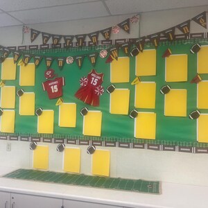 Teacher Bulletin Board Classroom Decor Football Personalized Name Tags ...