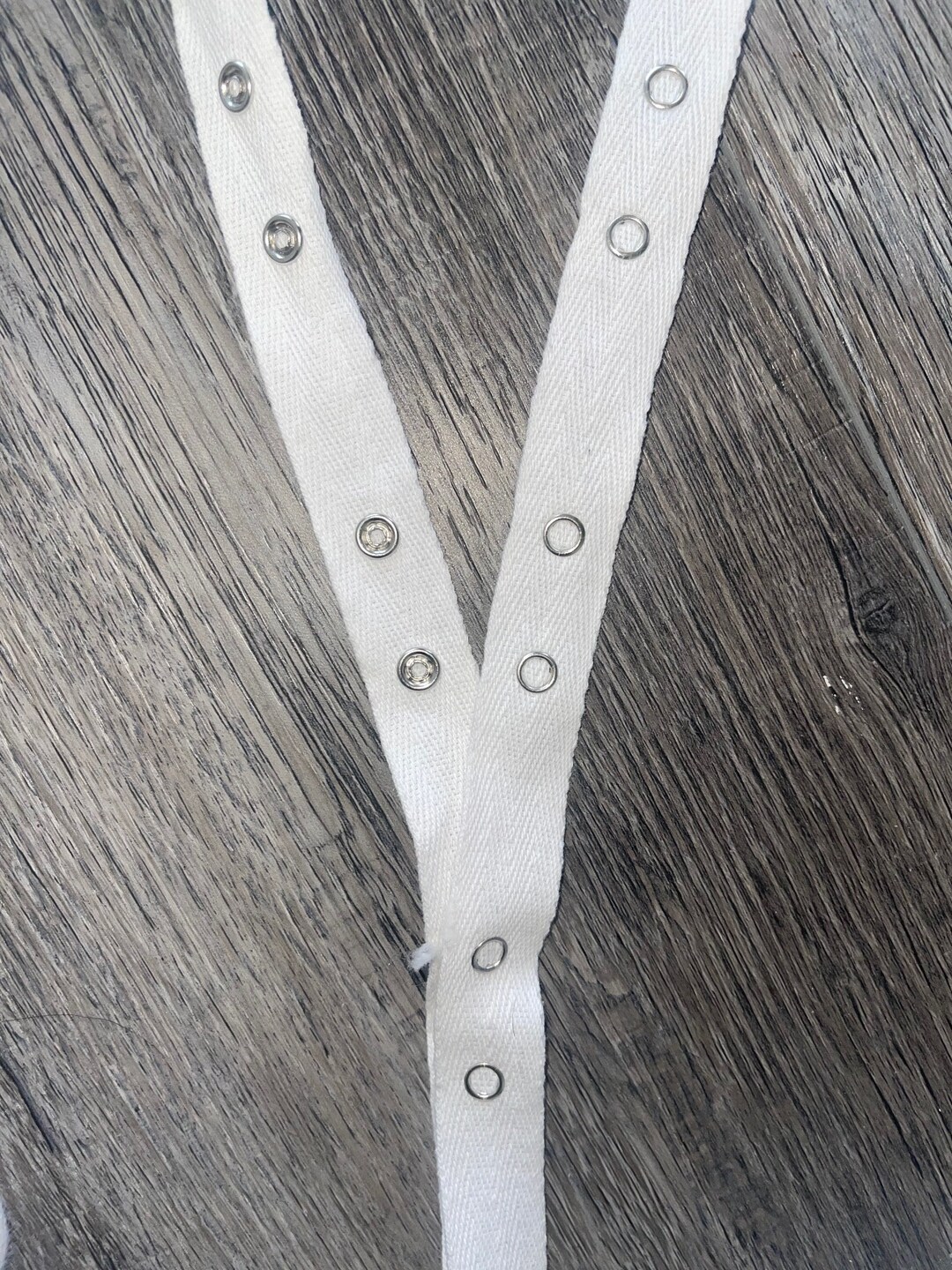 4 Yards WHITE Cotton Twill Silver Metal Snap Tape Closure Fastener 3/4 ...