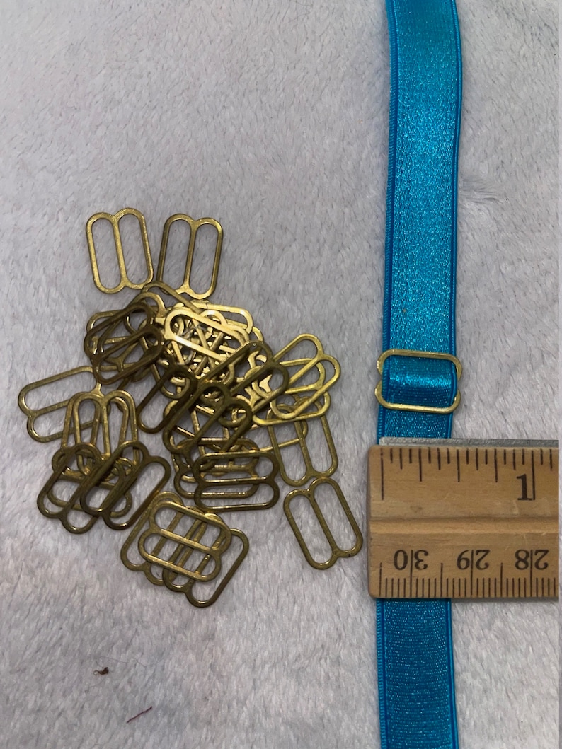 36 Piece Gold Metal Bra Strap Adjuster Tri Glide Slider Sliders 1/2 ...