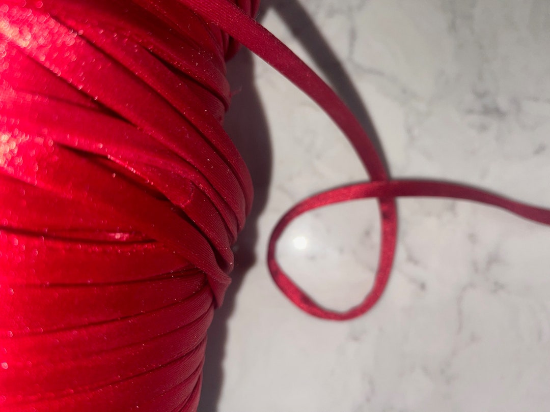 10 Yards Bright Cherry Red Spaghetti Strap Tube Tubular Hollow Satin ...