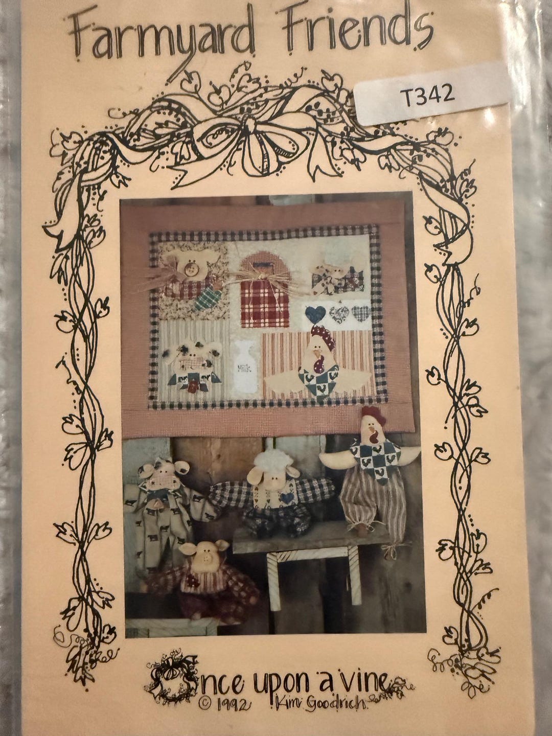 Vintage Farmyard Friends Sewing Pattern Once Upon a Vine 1992 Primitive ...