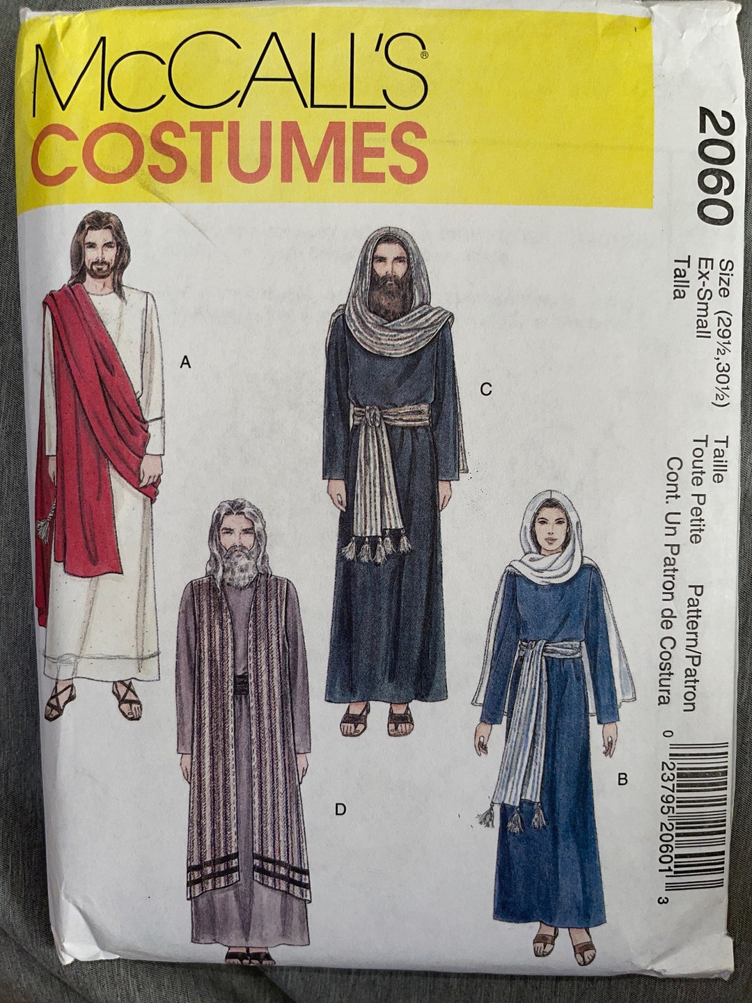 UNCUT Mccalls 2060 Religious Biblical Costume Sewing Pattern Jesus Mary ...