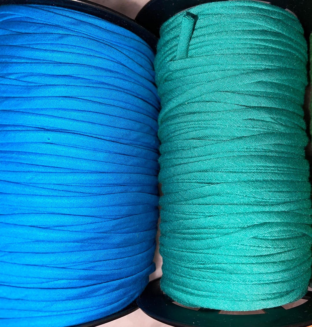 10 Yards Dark Turquoise Teal Green Kelly Green Fabric Knit Cording 1/4 ...