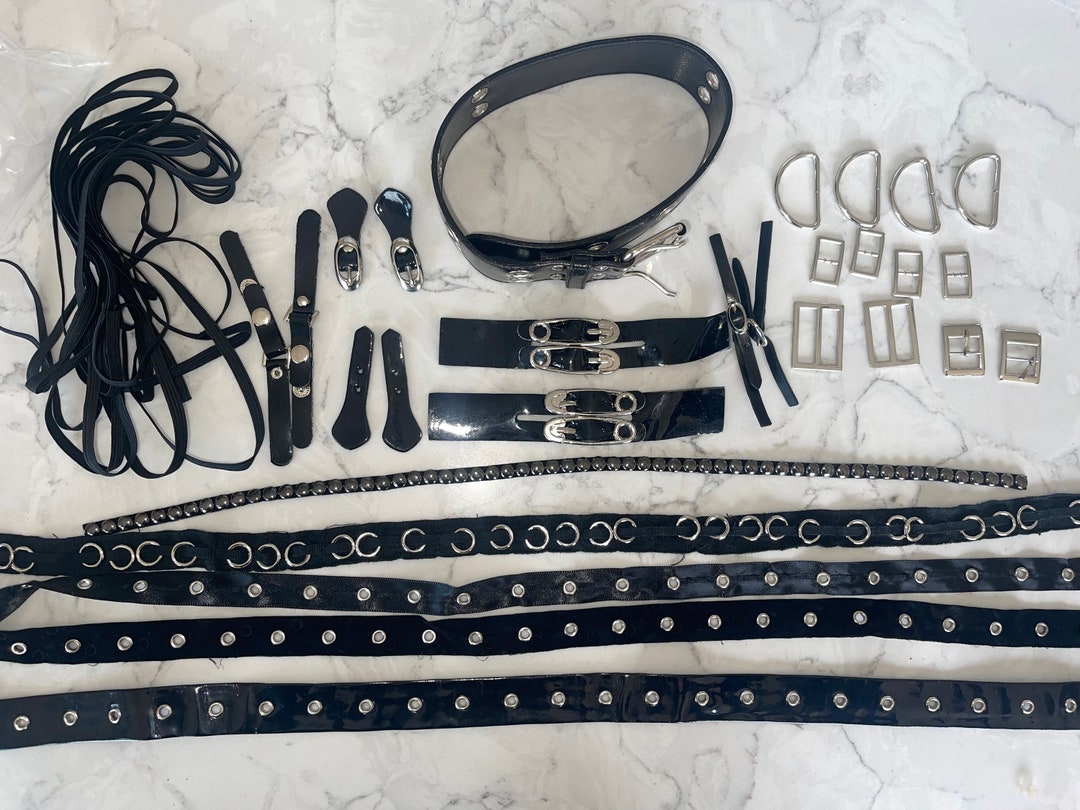 Kit 3 Edward Scissorhands Sewing Kit Pleather Grommet Trim Belt Buckles ...