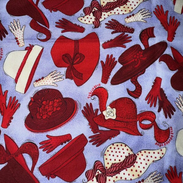 Red Hat Society Fabric - Etsy