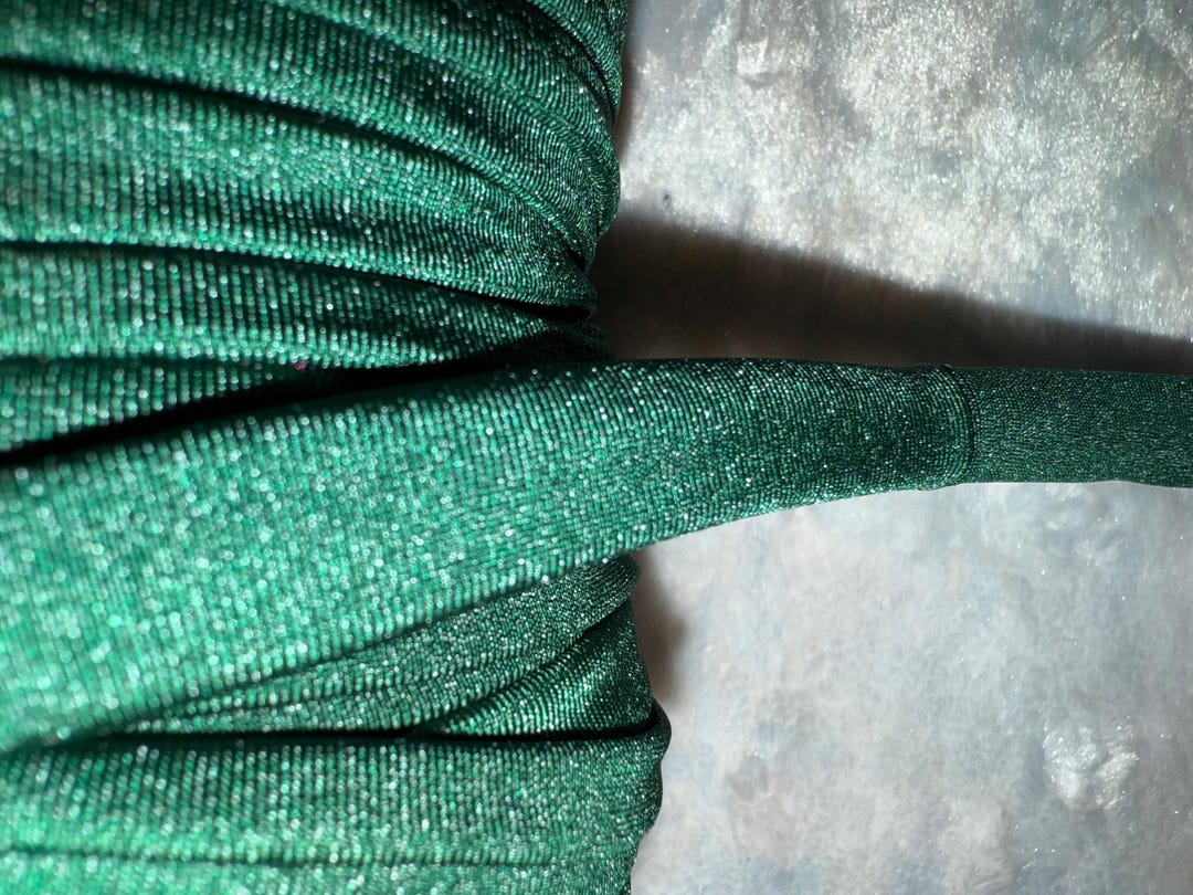 5 Yards Forest Green Spaghetti Strap Tube Tubular Hollow Lycra Fabric ...