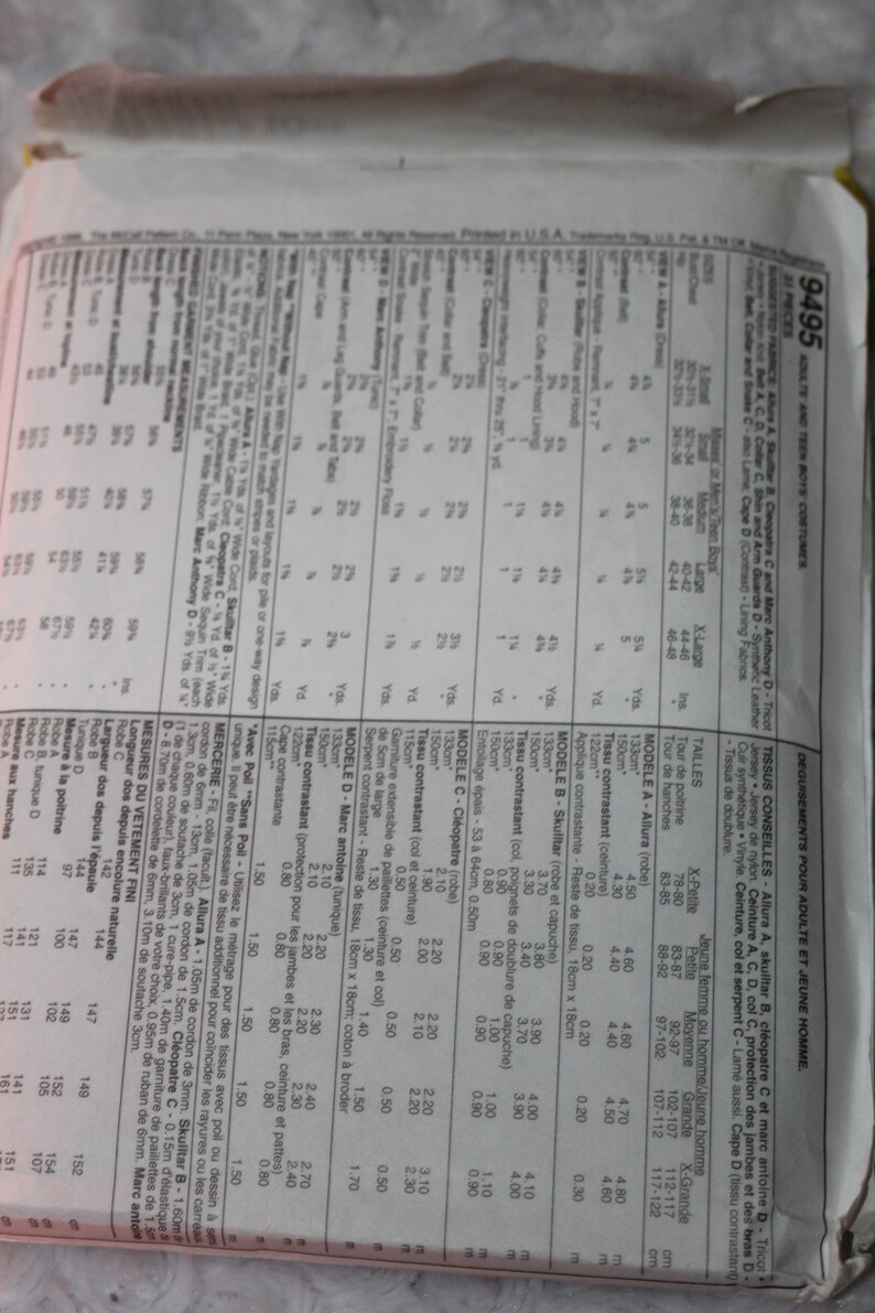 UNCUT Mccalls 9495 Halloween Costume Sewing Pattern Altura and - Etsy