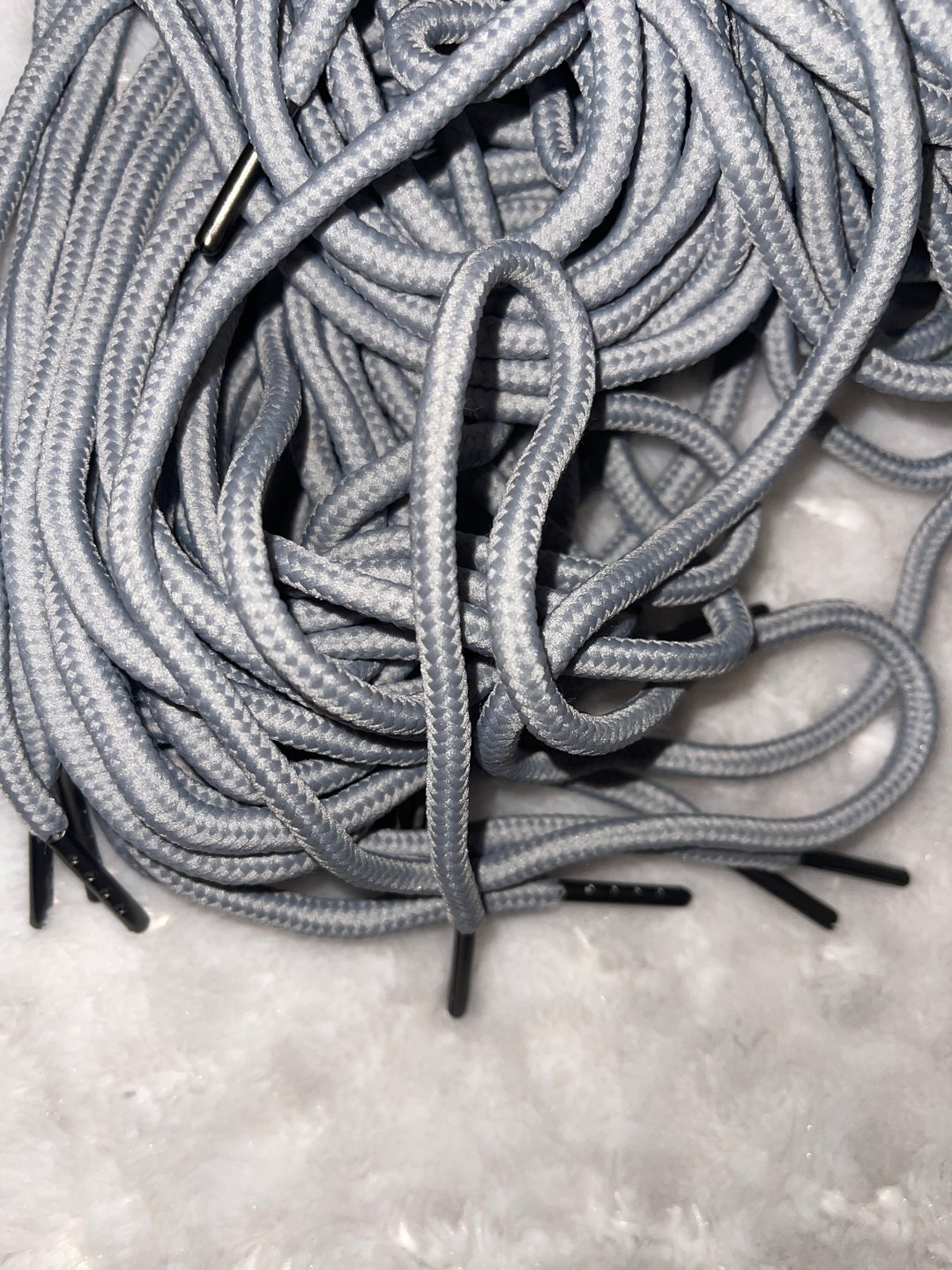 Lot 12 (1 Dozen) Pale Light Gray Replacement Hoodie Drawstrings ROUND ...