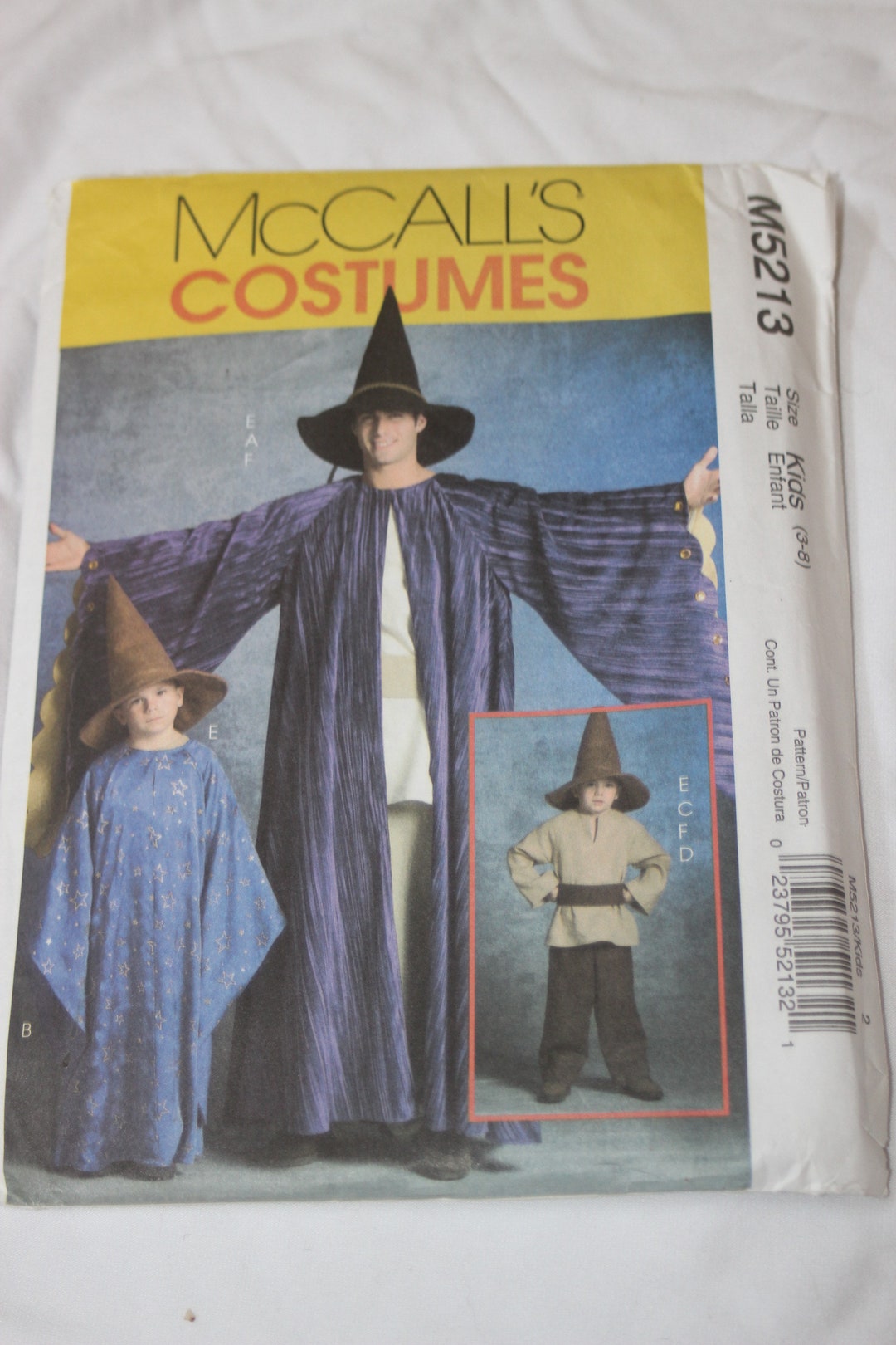 Vintage UNCUT Mccalls 5213 Halloween Costume Wizard, Warlocks, and ...
