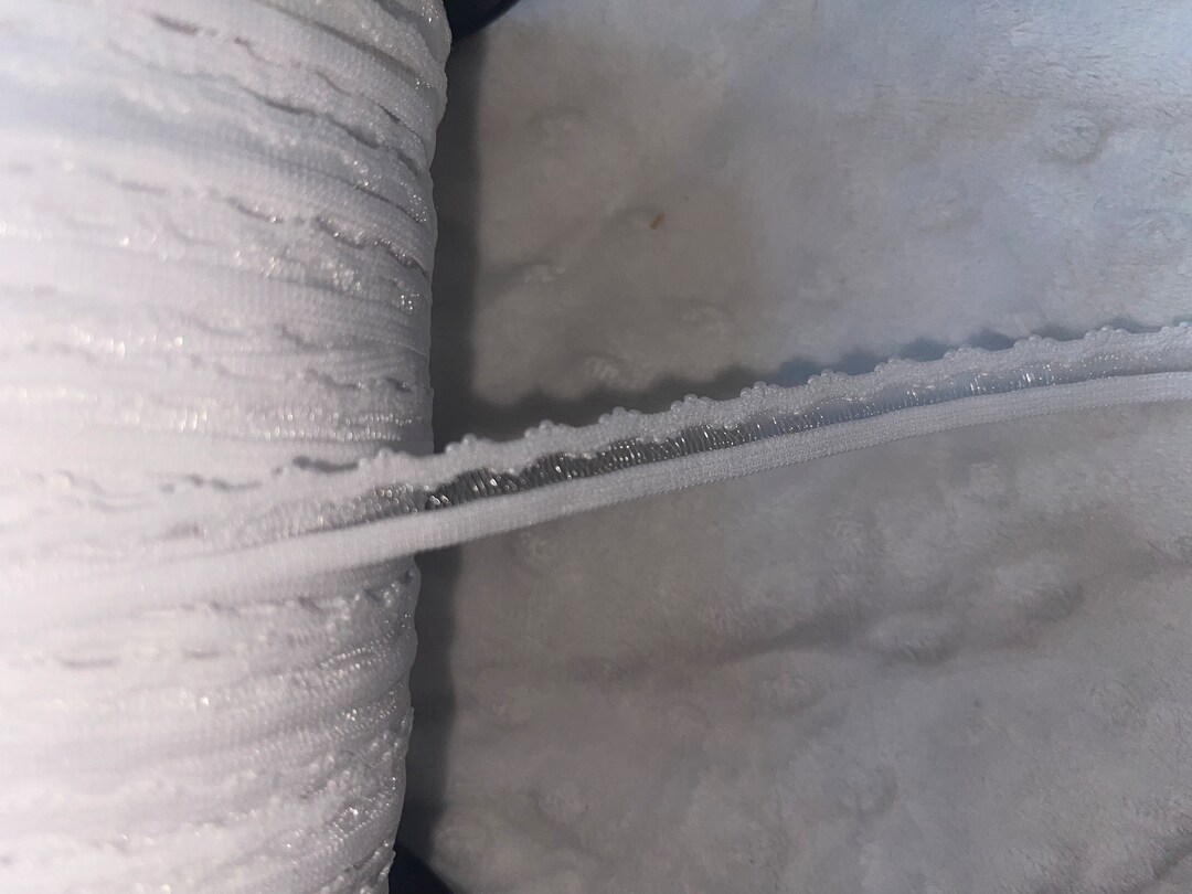 10 Yards WHITE PICOT Edged Sheer Stretch Doll Craft Elastic 3/8” Inch ...