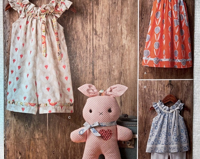 Uncut Simplicity 8347 Sewing Pattern Toddlers' Dress, Top, Knit Capris ...