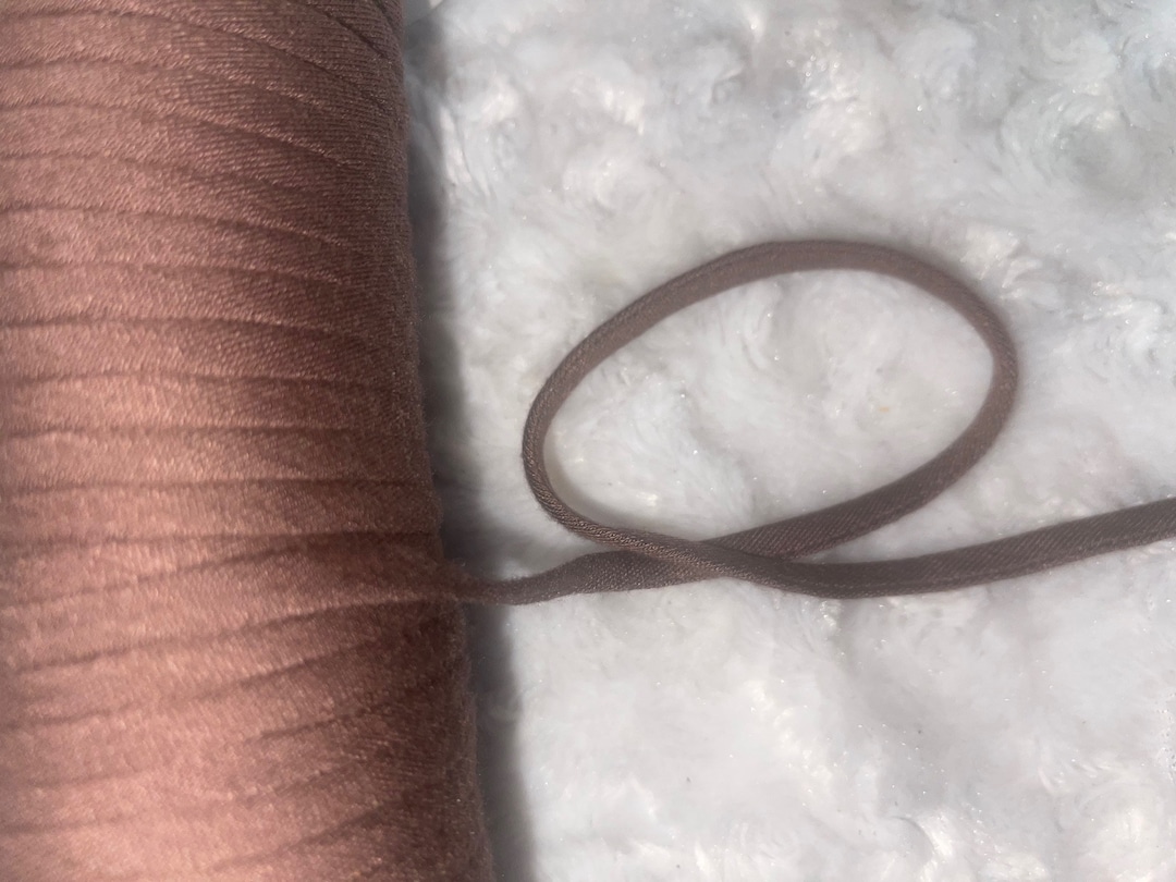 10 Yards Chocolate Brown Spaghetti Strap Tube Tubular Hollow Poly KNIT ...