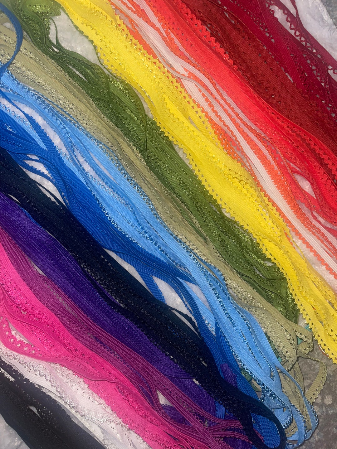 Lot 75 Yards PICOT Stretch Doll Craft Sewing Elastic Red Rust Magenta ...