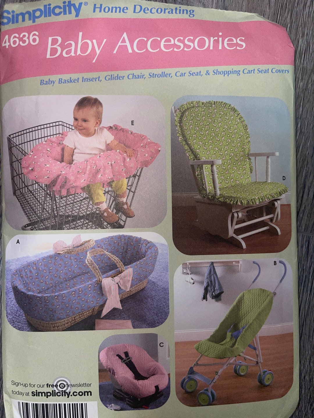 Vintage UNCUT Simplicity 4636 Baby Accessories Sewing Pattern Shopping ...