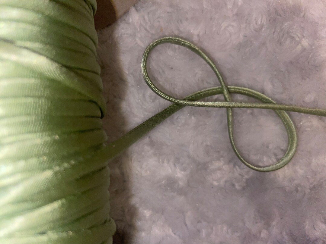5 Yards Light Olive Green Spaghetti Strap Tube Tubular Hollow Poly ...