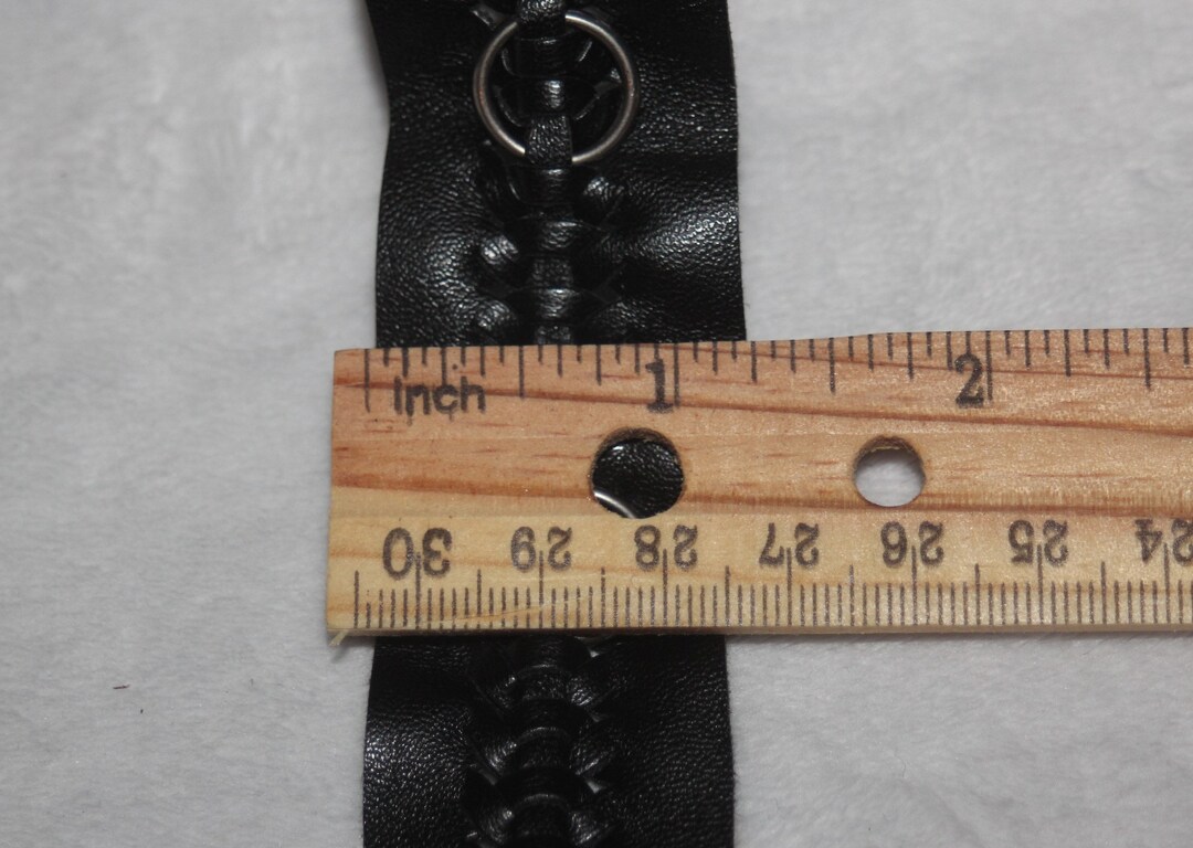 52" BLACK Shiny Pleather Braided Trim With Silver Metal O Rings Corset ...
