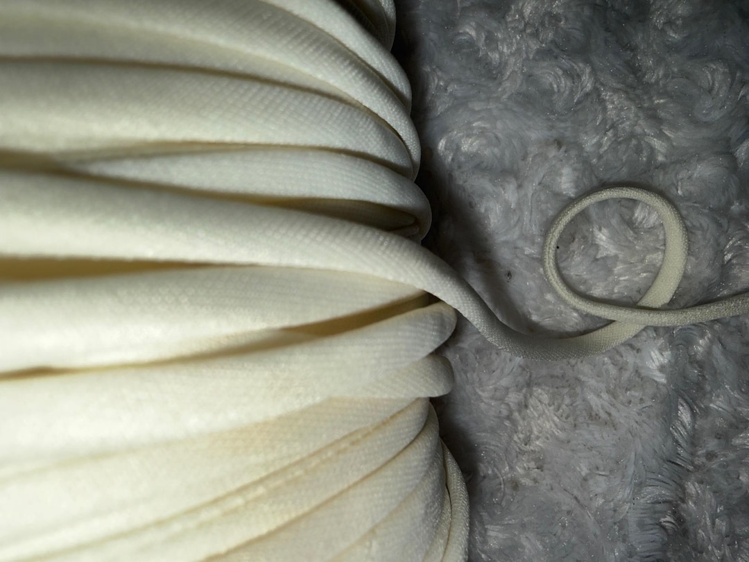 10 Yards Cream Spaghetti Strap Tube Tubular Hollow Non Stretch Fabric ...