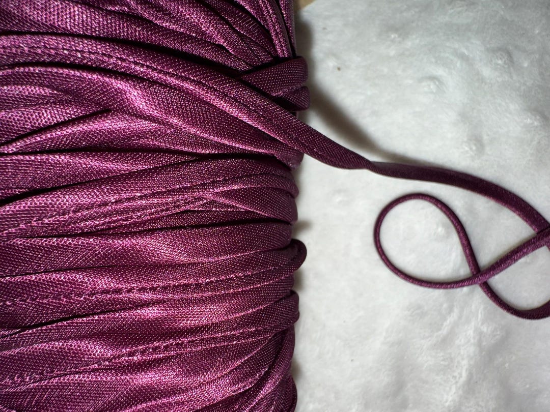 10 Yards Purple Eggplant Satin CORD Corset Ties Spaghetti Strap String ...