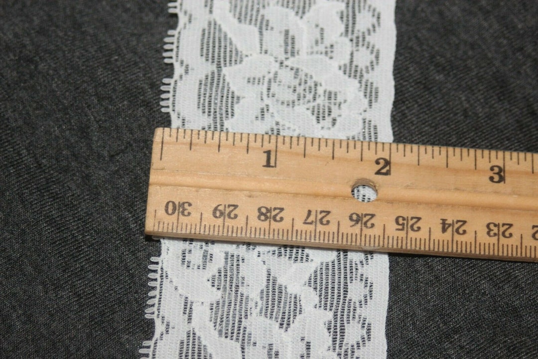 10 Yards WHITE Sewing Stretch Lace Silicone Backing No Non Slip 2" Wide ...