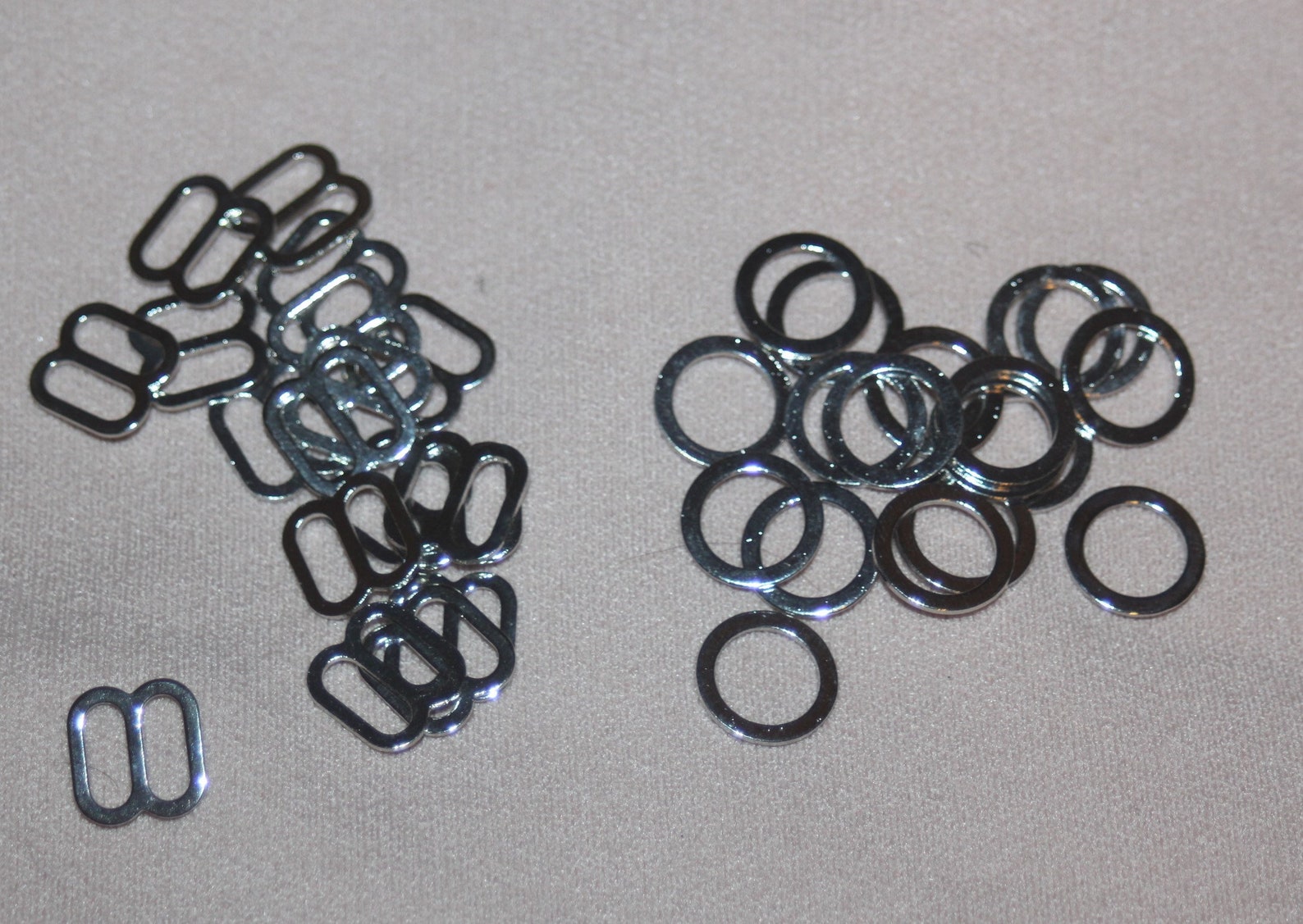 3 Dozen (36 Pieces - 18 Pair) SILVER Metal Bra Strap Adjuster Tri Glide ...