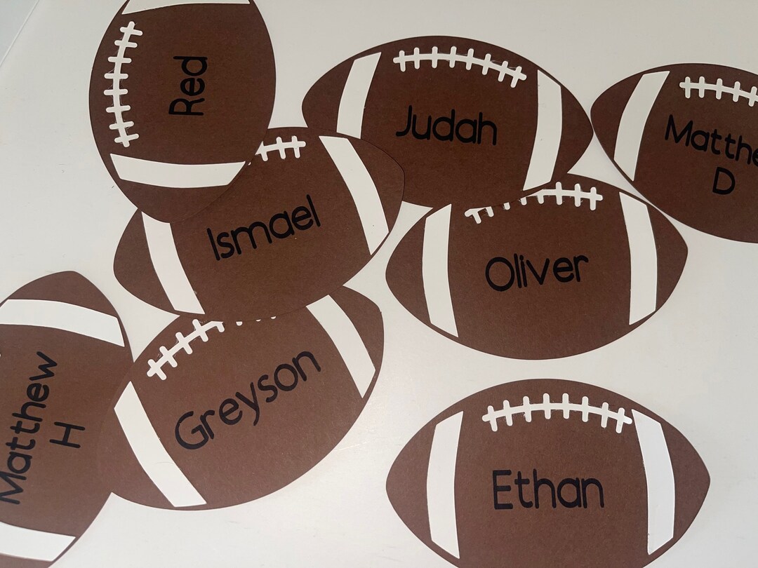 Teacher Bulletin Board Classroom Decor Football Personalized Name Tags ...