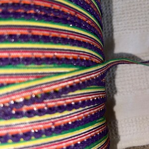 10 Yards Pastel Red Blue Rust Rainbow Stripes Sewing Craft Picot ...